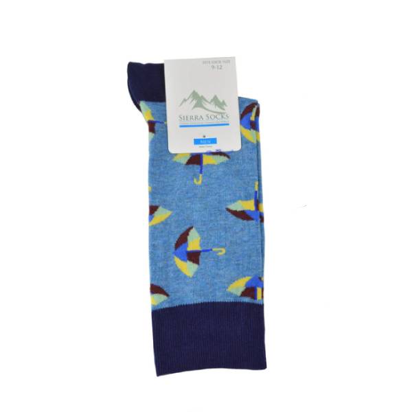 Umbrellas Design Colorful Smooth Toe Men Crew Socks | Sierra Socks