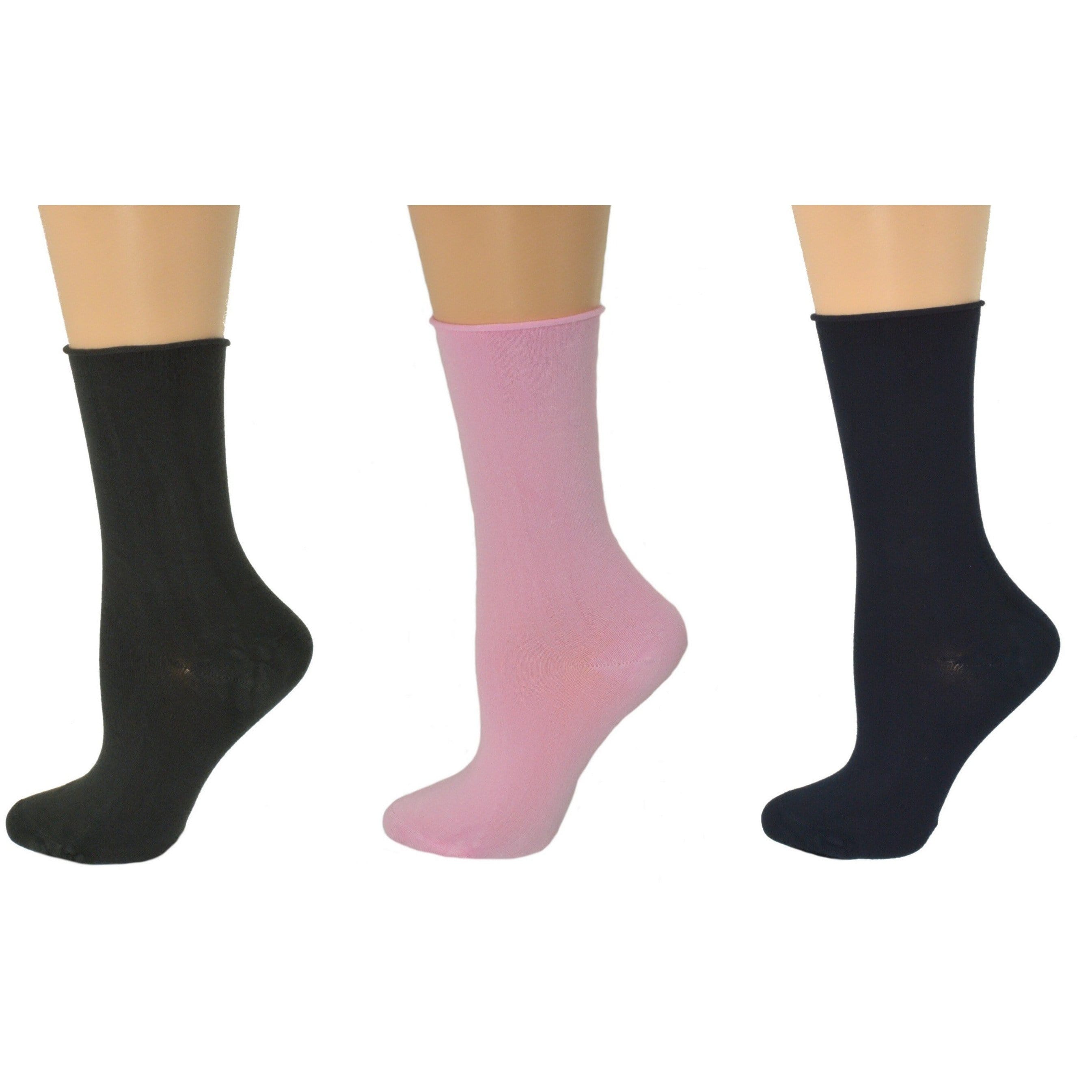 Rayon from Bamboo Roll Top Mid-Calf Crew Socks | Sierra Socks