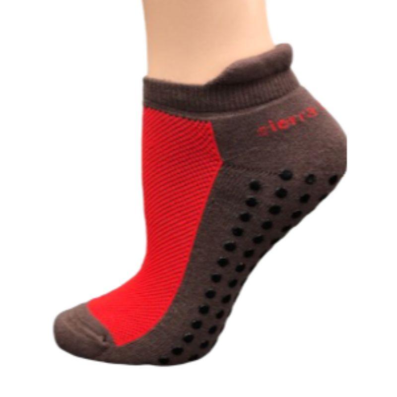 Heel Tab Mesh Top Cotton Anklet Socks with Non-Skid Gripper Women