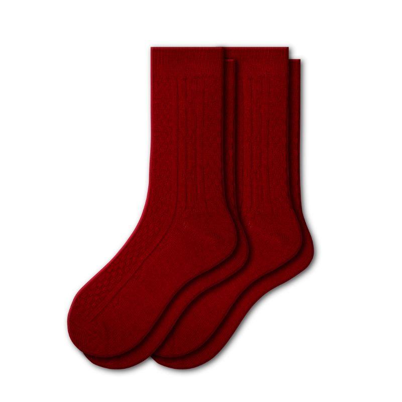 Classic Cable Knit Acrylic Crew Socks 2-Pack – Soft & Durable | Sierra ...