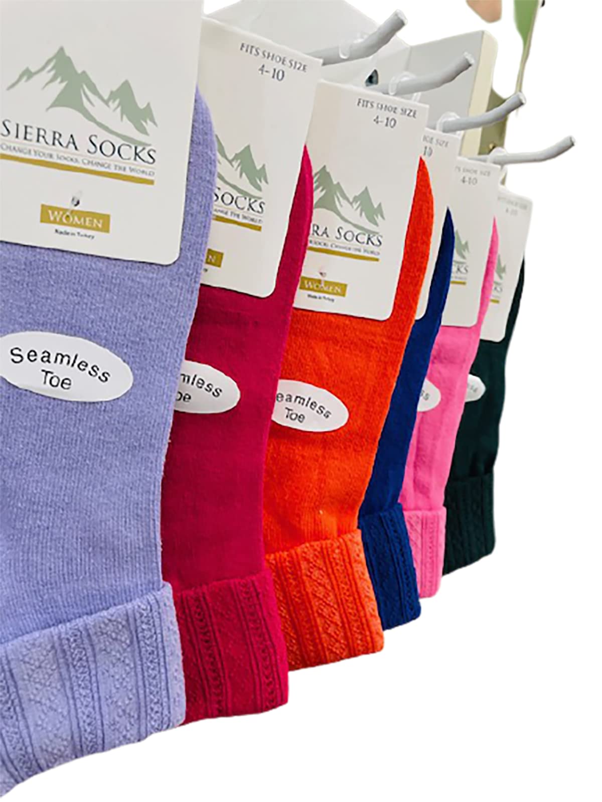 Colorful Socks - Sierra Socks Women Triple Cuff Crew Cotton Colorful ...